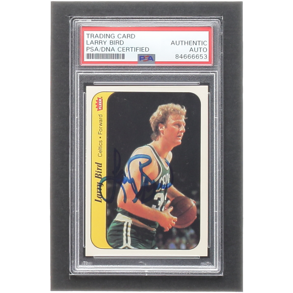 Larry Bird Signed 1986-87 Fleer Stickers #2 (PSA) | Pristine Auction