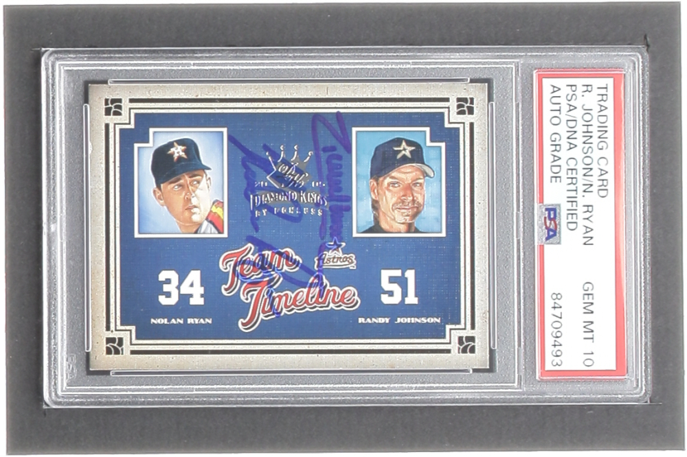 Nolan Ryan / Randy Johnson Signed 2005 Diamond Kings Team Timeline # ...