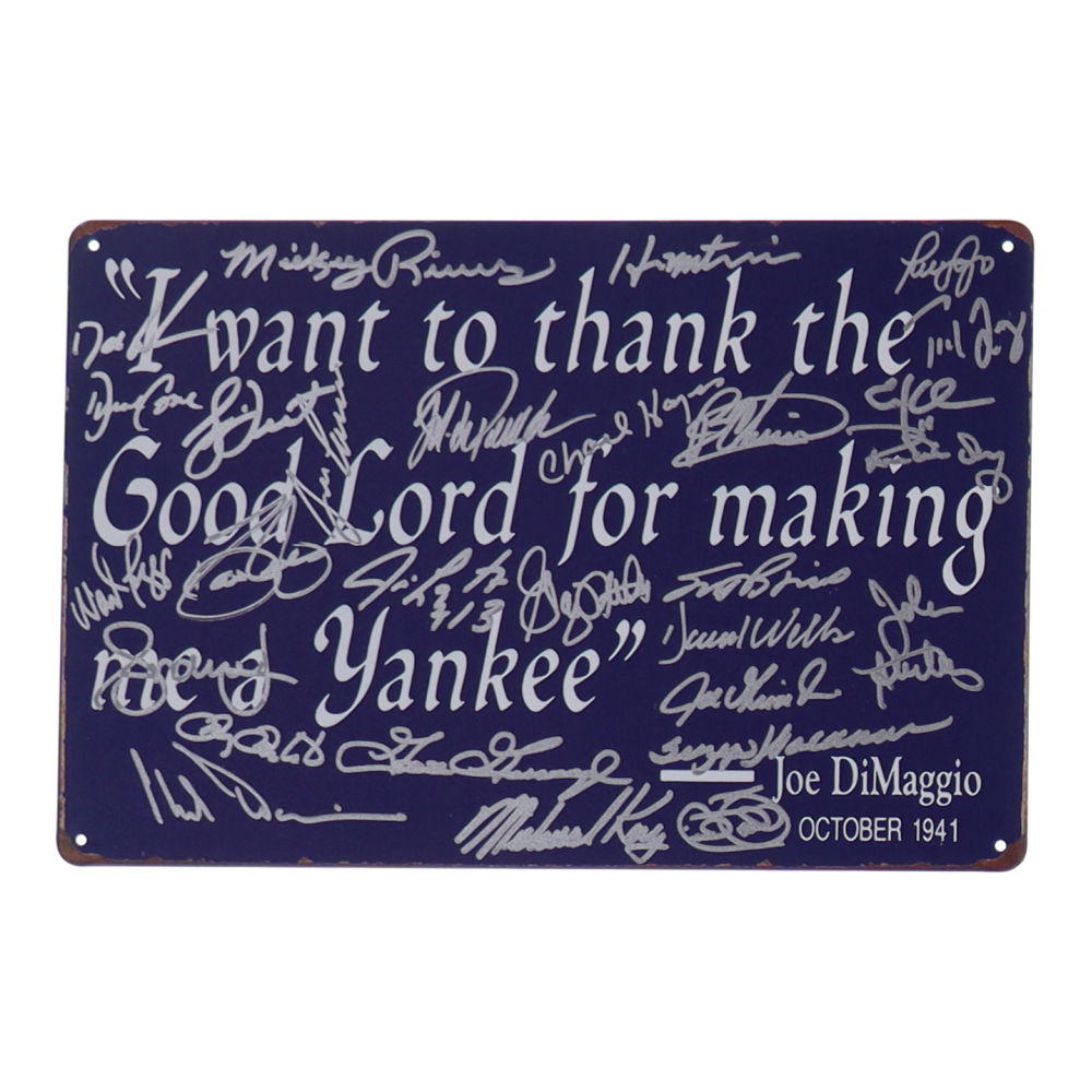 Metal Plaque Signed by (28) with Jorge Posada, Hideki Matsui, Wade ...