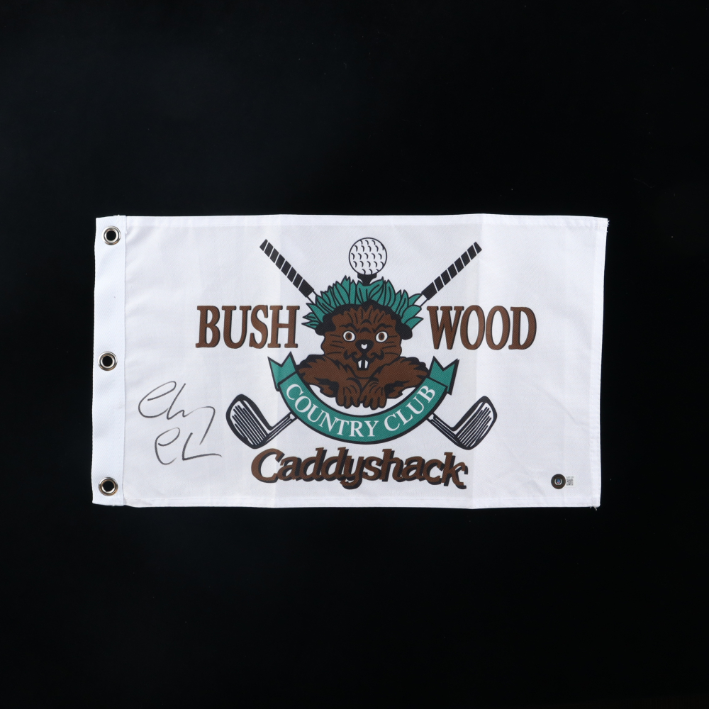 Chevy Chase Signed "Caddyshack" Bushwood Country Club Pin Flag (Beckett ...