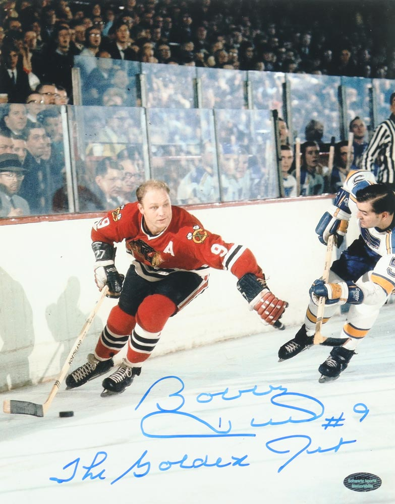 Bobby Hull Signed Blackhawks 8x10 Photo Inscribed "The Golden Jet ...
