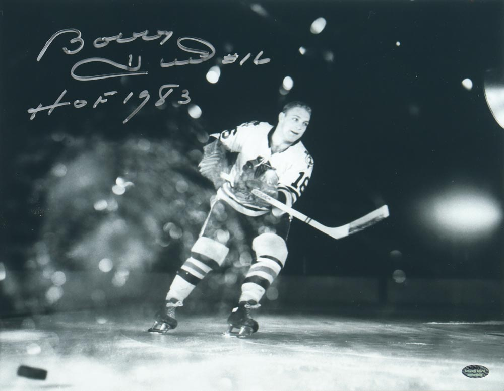 Bobby Hull Signed Blackhawks 11x14 Photo Inscribed "HOF 1983" (Schwartz ...