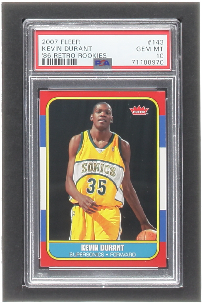 Kevin Durant 2007-08 Fleer 1986-87 Rookies #143 RC (PSA 10) | Pristine ...