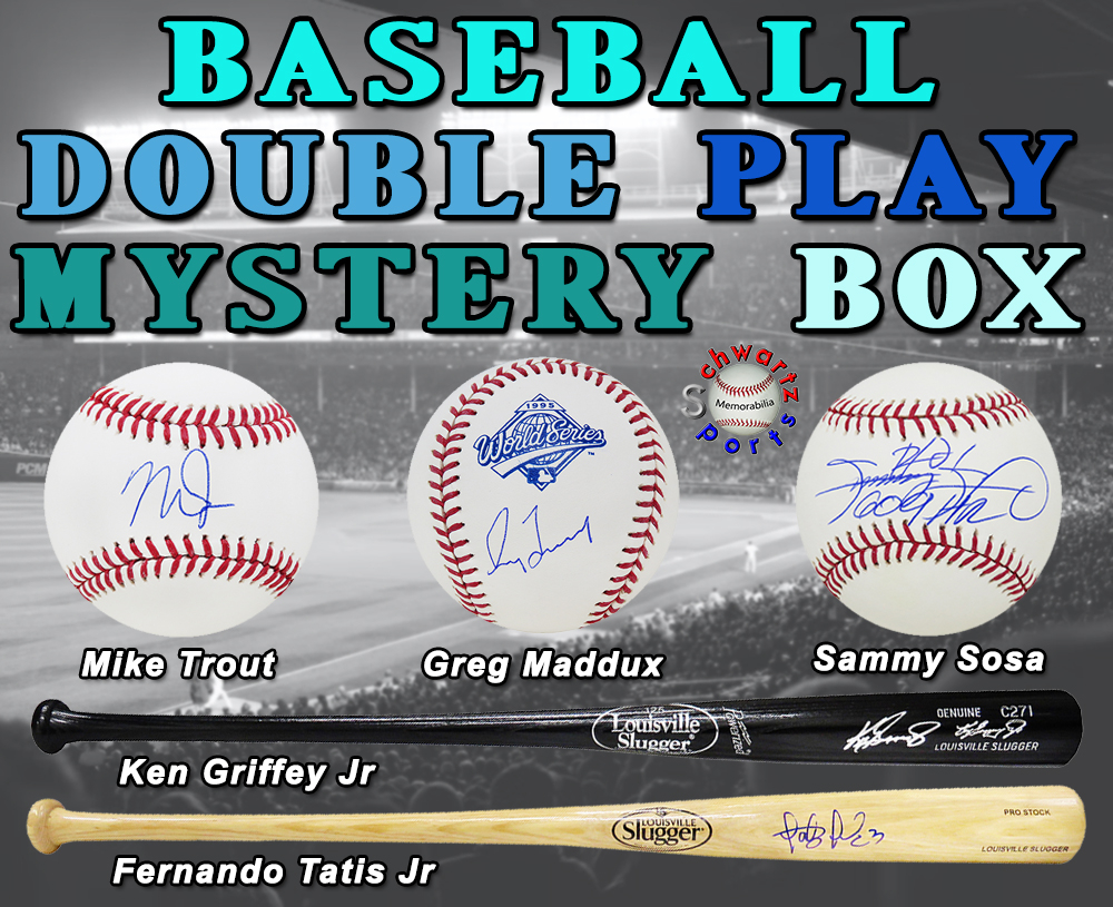 Schwartz Sports Baseball DOUBLE PLAY (Bat & BALL) Signed Mystery Box ...