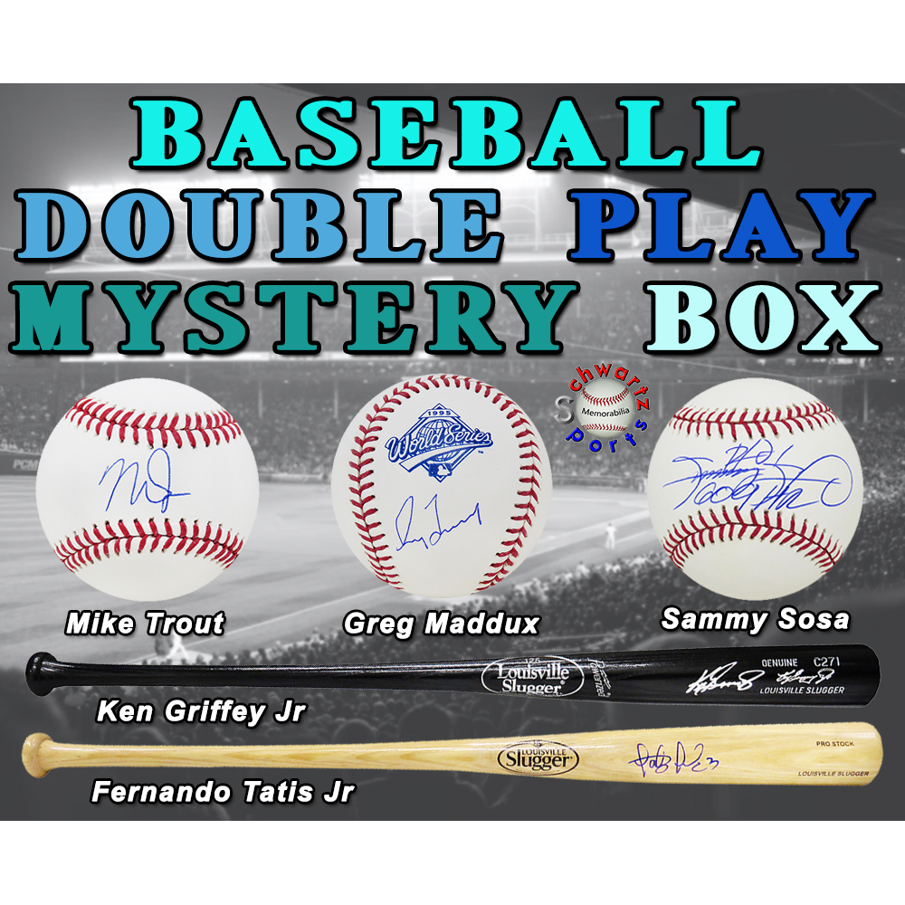 Schwartz Sports Baseball DOUBLE PLAY (Bat & BALL) Signed Mystery Box ...