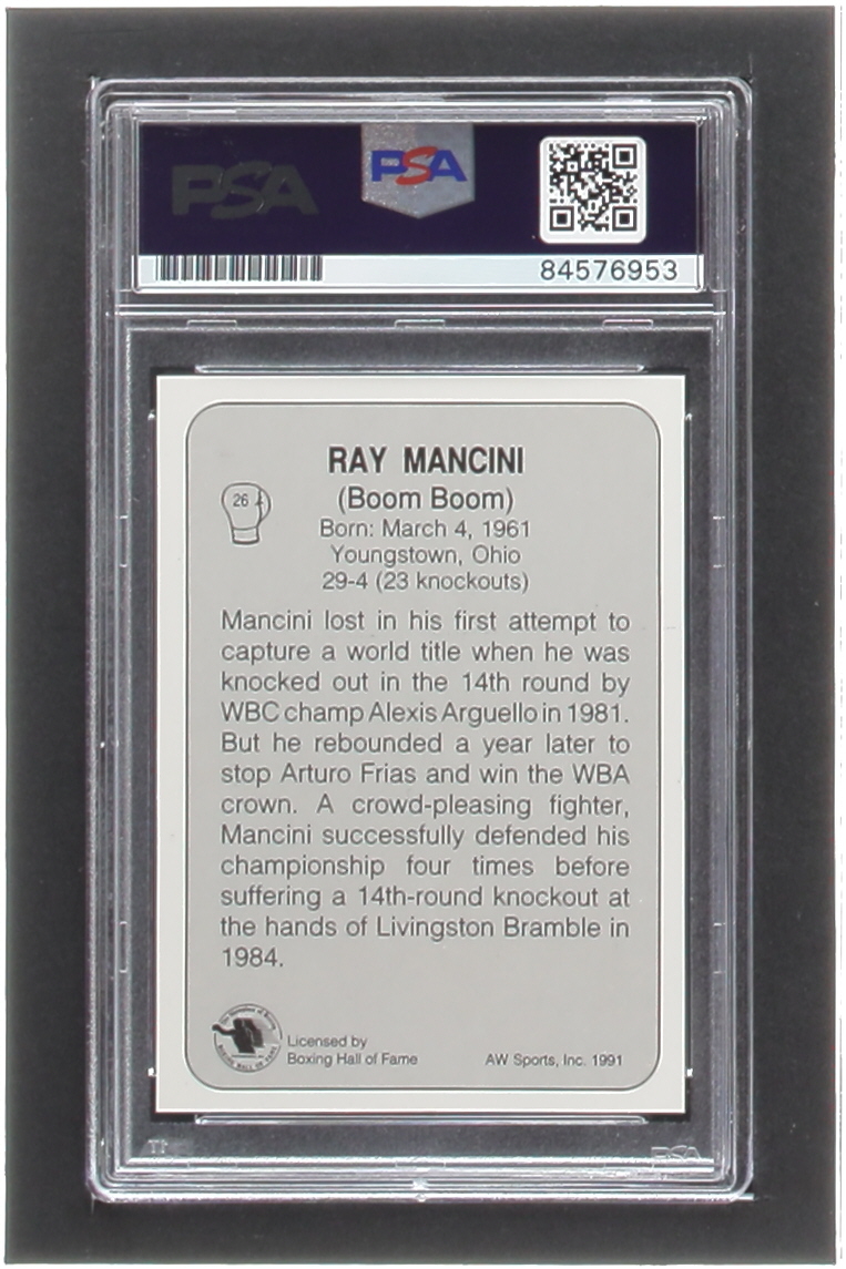 Ray "Boom Boom" Mancini Signed 1991 All World #26 (PSA) | Pristine Auction
