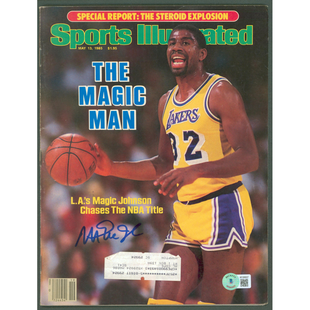 Magic Johnson Signed 1985 Sports Illustrated Magazine (Beckett ...