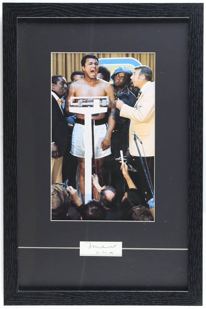 Muhammad Ali Signed Custom Framed Cut Display Inscribed "11-24-04" (PSA ...