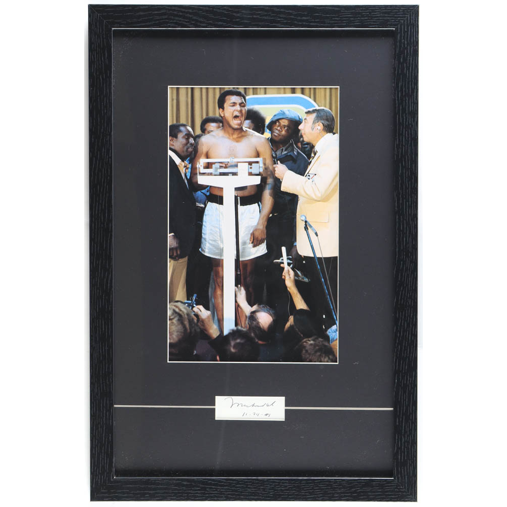 Muhammad Ali Signed Custom Framed Cut Display Inscribed "11-24-04" (PSA ...