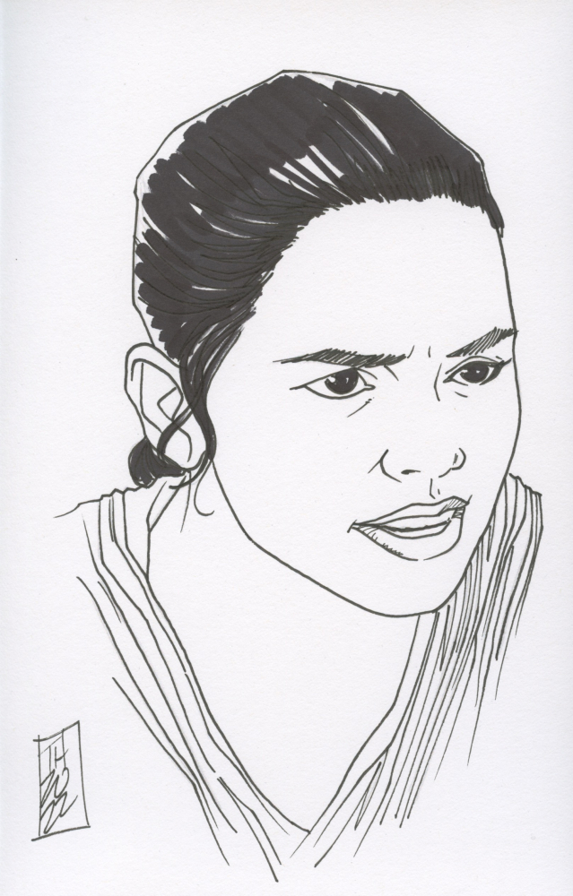 Rey | Star Wars - Signed ORIGINAL Drawing by Tom Hodges (1/1 ...