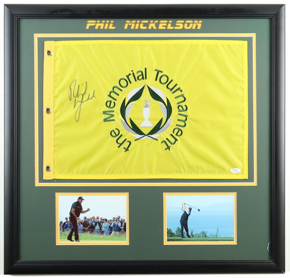 Phil Mickelson Signed Custom Framed Flag Display (JSA) | Pristine Auction