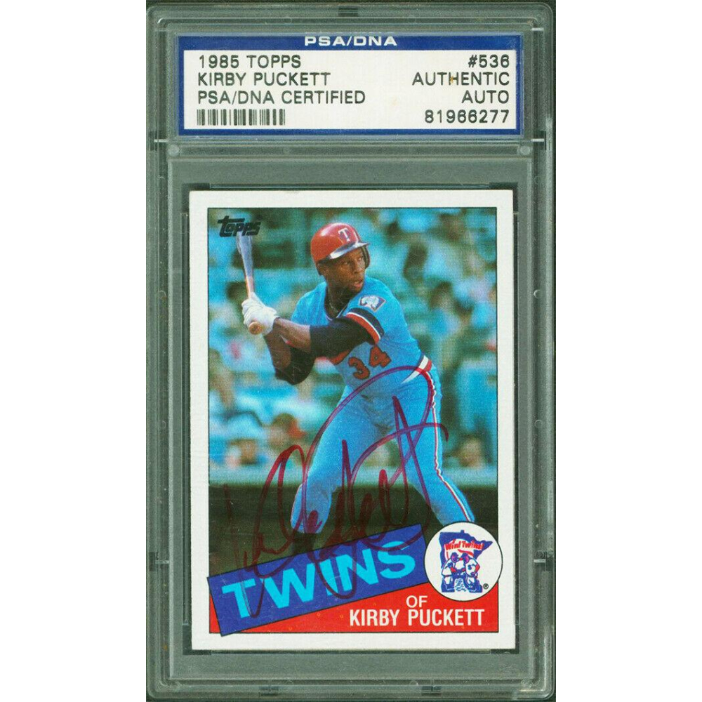 Kirby Puckett Signed 1985 Topps #536 RC (PSA) | Pristine Auction