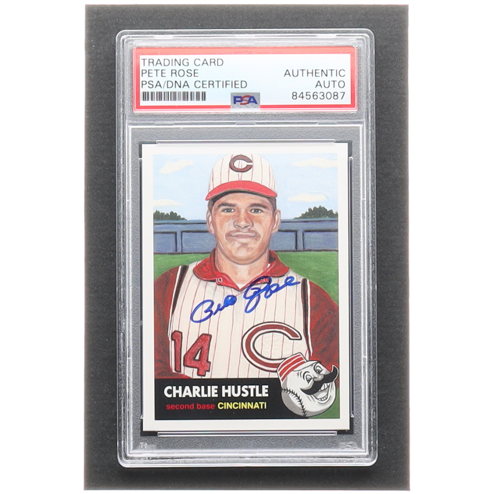 Pete Rose Signed "Charlie Hustle" Trading Card (PSA) | Pristine Auction