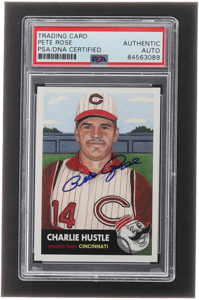 Pete Rose Signed "Charlie Hustle" Trading Card (PSA) | Pristine Auction