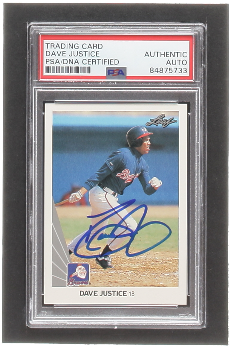 David Justice Signed 1990 Leaf #297 RC (PSA) | Pristine Auction