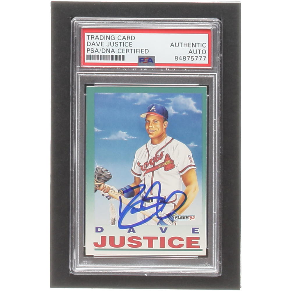 David Justice Signed 1992 Fleer #713 PV (PSA) | Pristine Auction
