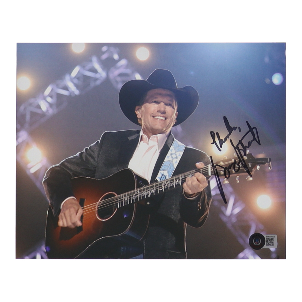 George Strait Signed 8x10 Photo Inscribed "Thanks" (Beckett) | Pristine ...
