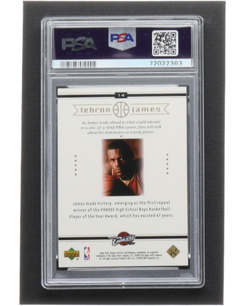LeBron James 2003 Upper Deck LeBron James Box Set #14 On Parade RC (PSA ...