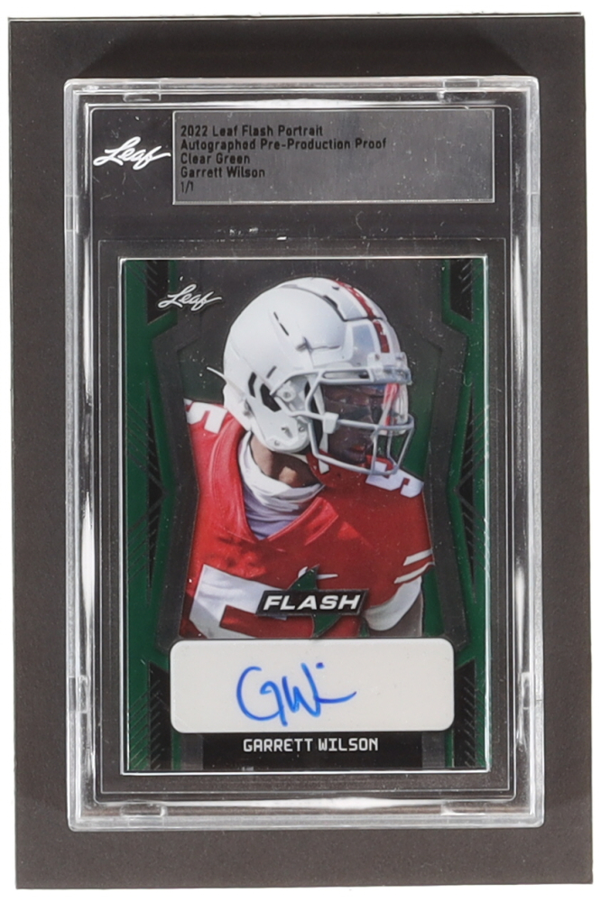Garrett Wilson 2022 Leaf Flash Portrait Autographed Pre-Production ...