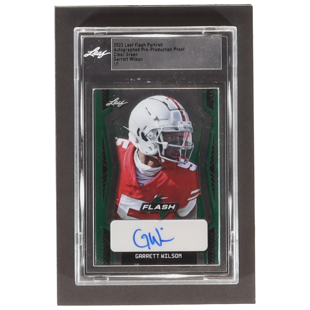 Garrett Wilson 2022 Leaf Flash Portrait Autographed Pre-Production ...
