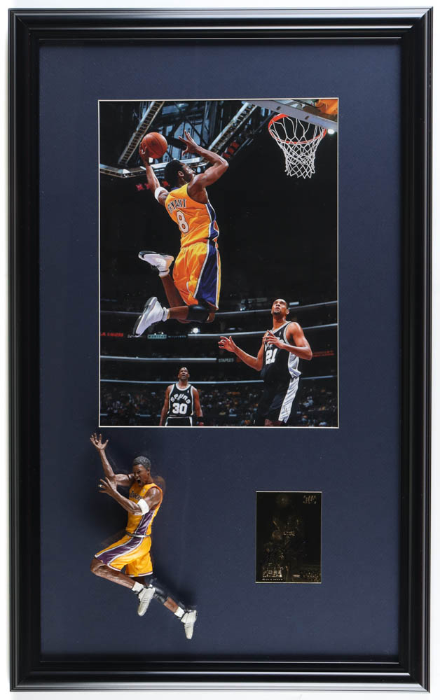 Kobe Bryant Custom Framed Matted Photo Display with 23Kt Gold Card ...