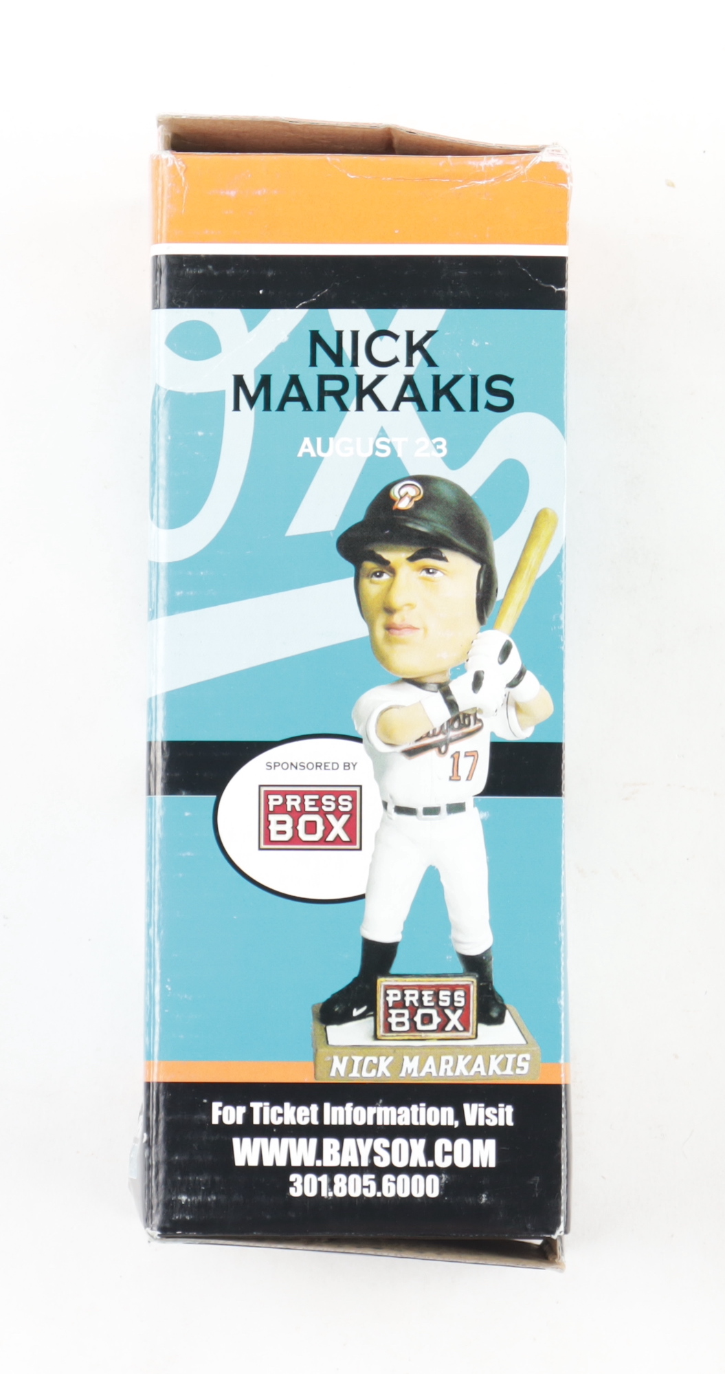 Nick Markakis Press Box Bobblehead with Original Packaging | Pristine ...