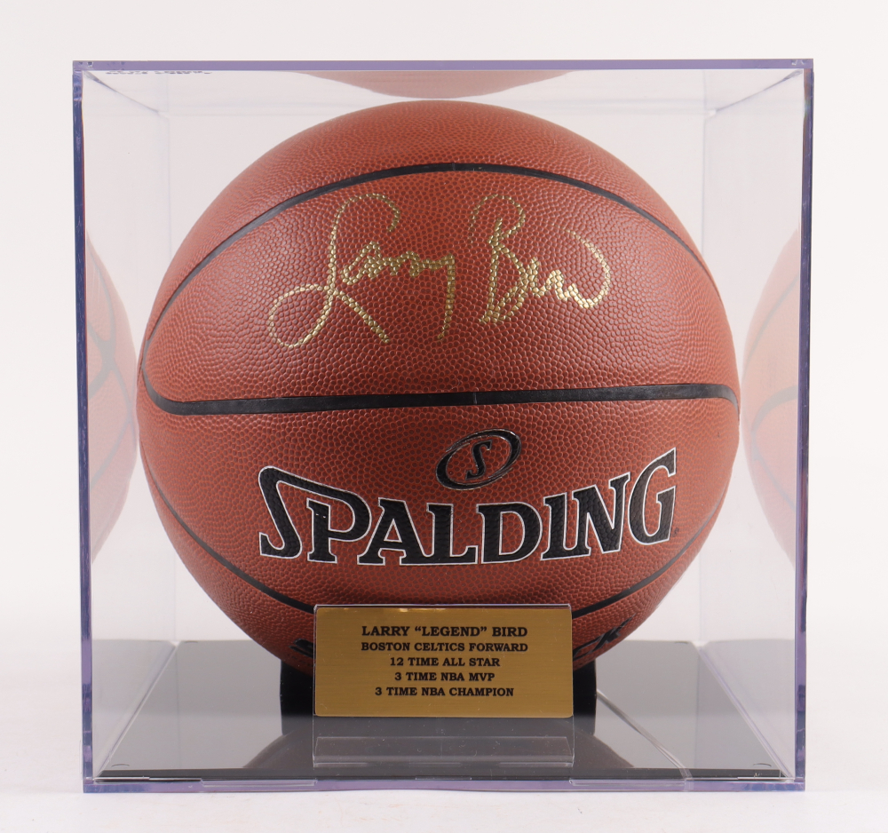 Larry Bird Signed NBA Basketball With Display Case (PSA) | Pristine Auction