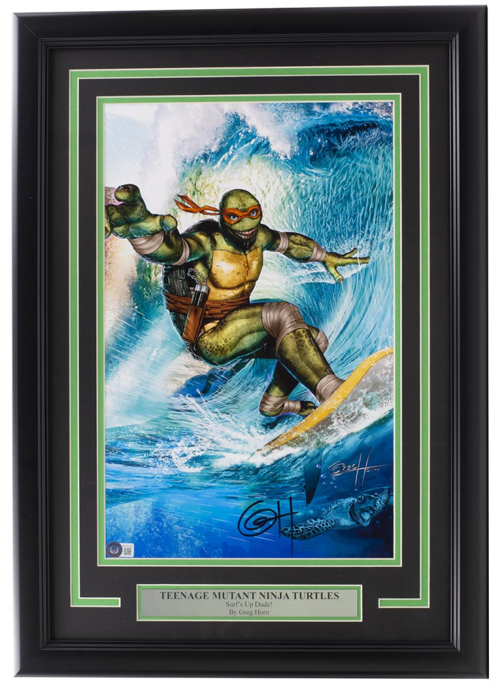 Greg Horn Signed Teenage Mutant Ninja Turtles "Surfs Up" Custom Framed ...