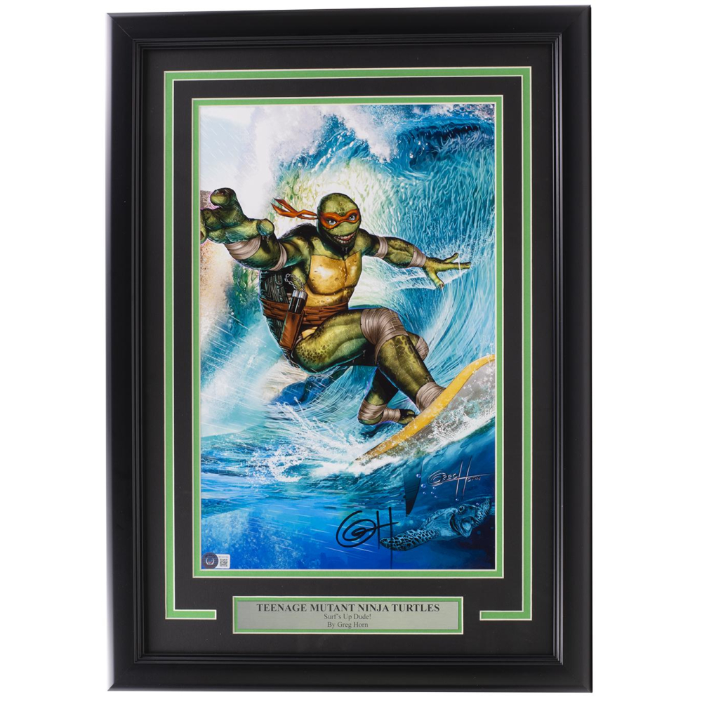 Greg Horn Signed Teenage Mutant Ninja Turtles "Surfs Up" Custom Framed ...