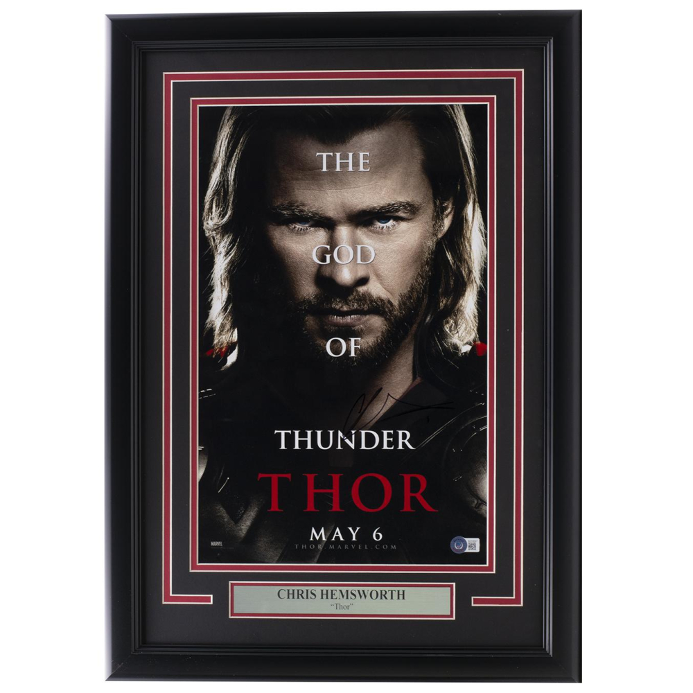 Chris Hemsworth Signed "Thor" Custom Framed Movie Poster (Beckett ...