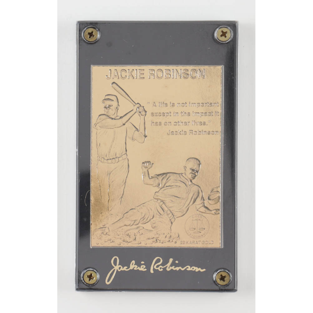 Jackie Robinson 1997 Gold Performance 50th Anniversary 22Kt Gold Card ...
