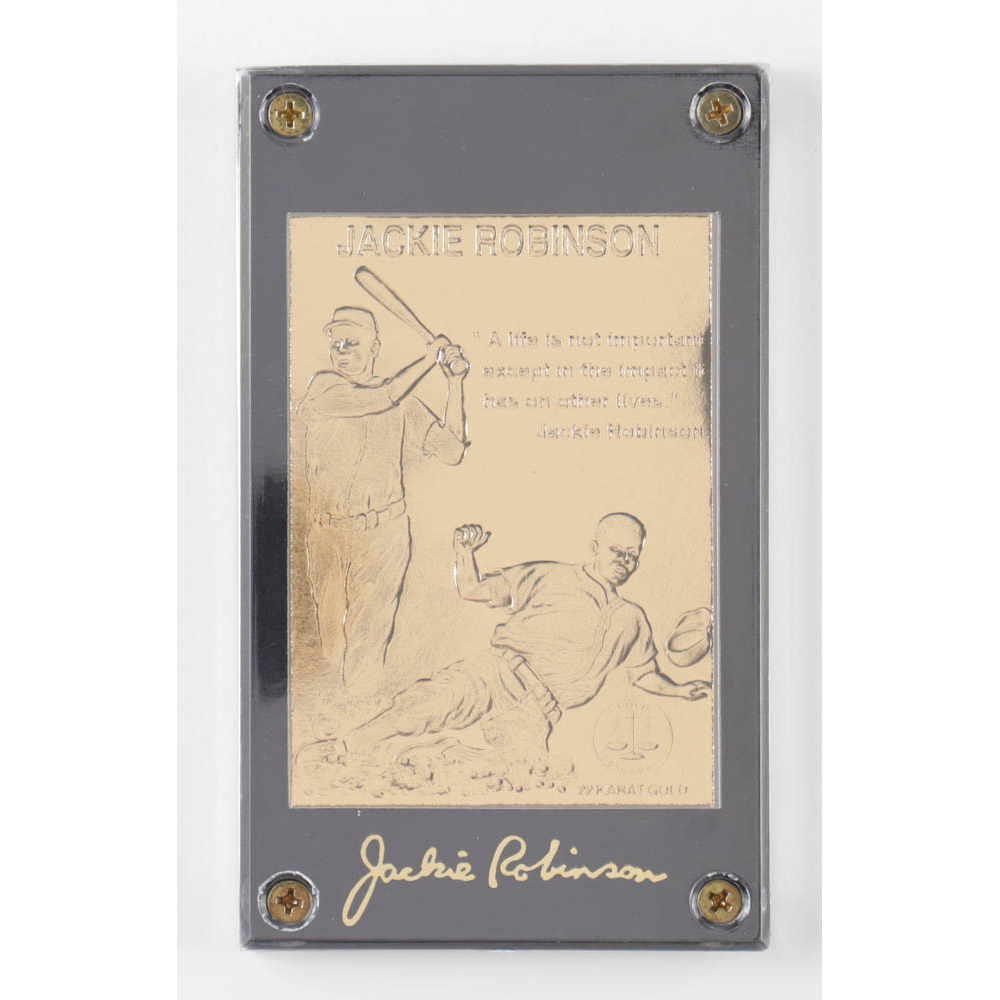 Jackie Robinson 1997 Gold Performance 50th Anniversary 22Kt Gold Card ...