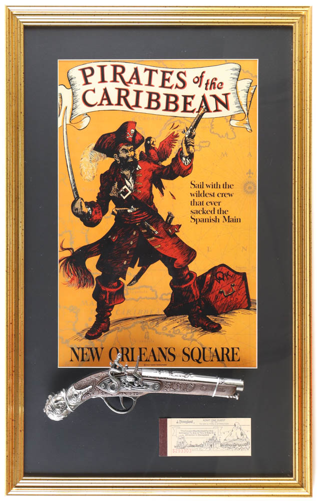 Disneyland "Pirates of the Caribbean" Custom Framed Print with Vintage ...