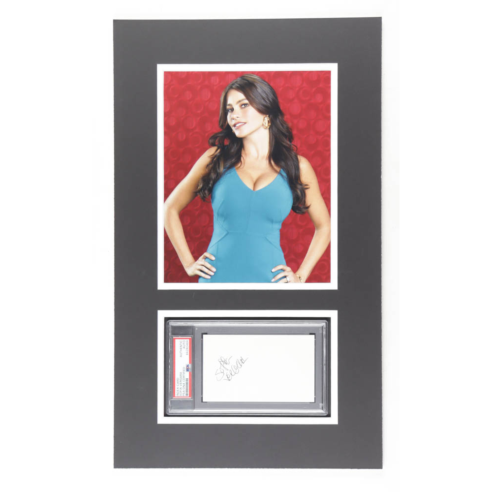 Sofia Vergara Signed 12x20 Custom Matted Cut Display Psa Pristine Auction