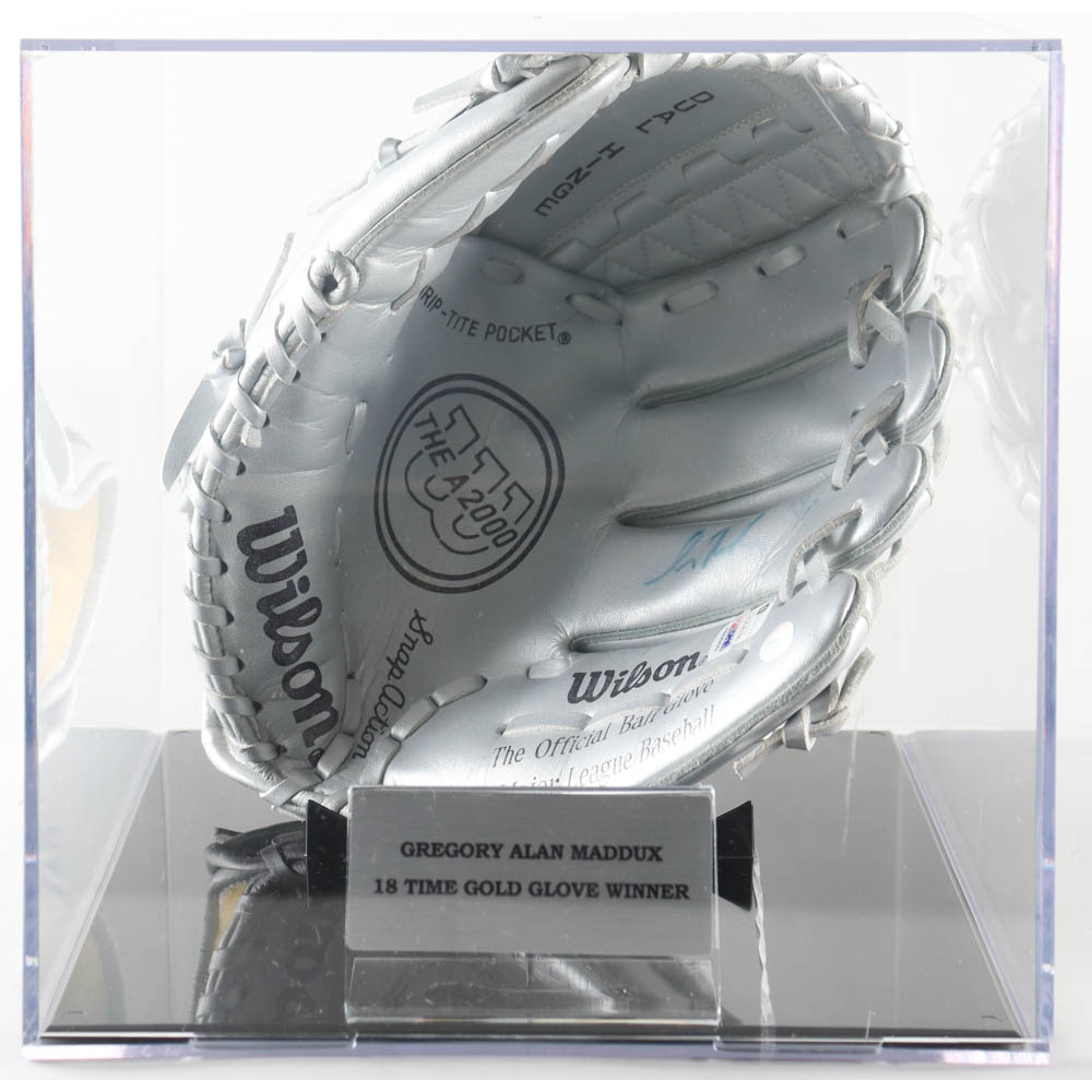 Greg Maddux Signed Wilson Collectors Edition Baseball Glove with Display Case (PSA) | Pristine ...