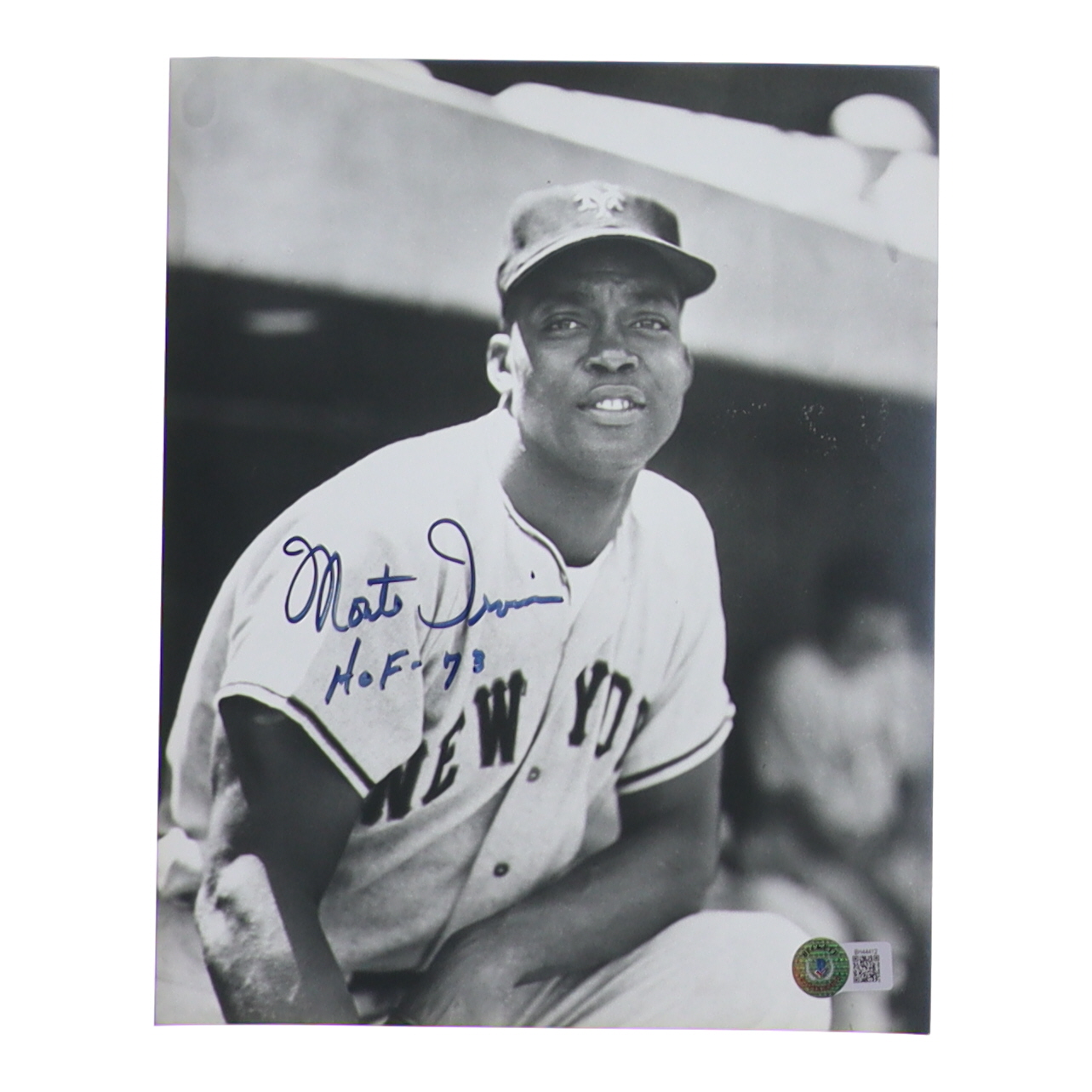 Monte Irvin Signed Giants 8x10 Photo Inscribed "HOF-73" (Beckett ...