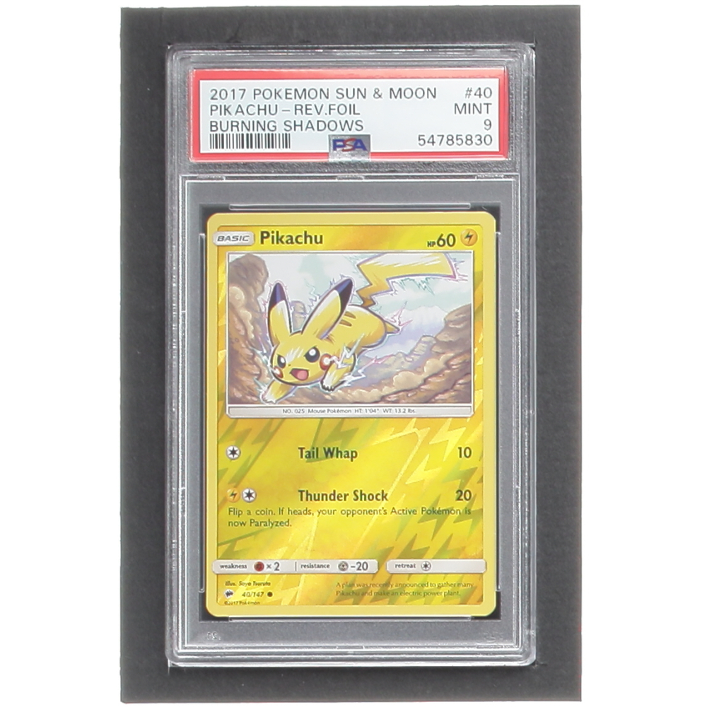 Pikachu 2017 Pokemon Sun and Moon Burning Shadows Reverse Foil #40 (PSA ...
