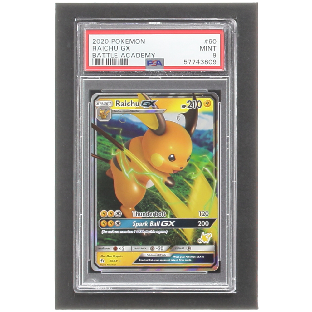 Raichu GX 2019 Pokemon Sun and Moon Hidden Fates #20 (PSA 9) | Pristine ...
