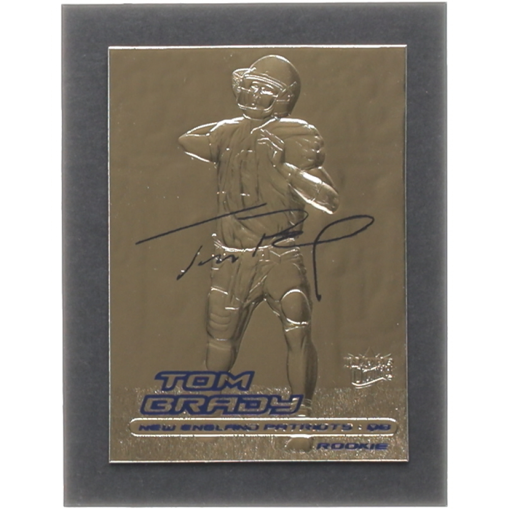 Tom Brady 2000 Fleer Ultra 23KT Gold Blue Metallic Signature Series RC ...
