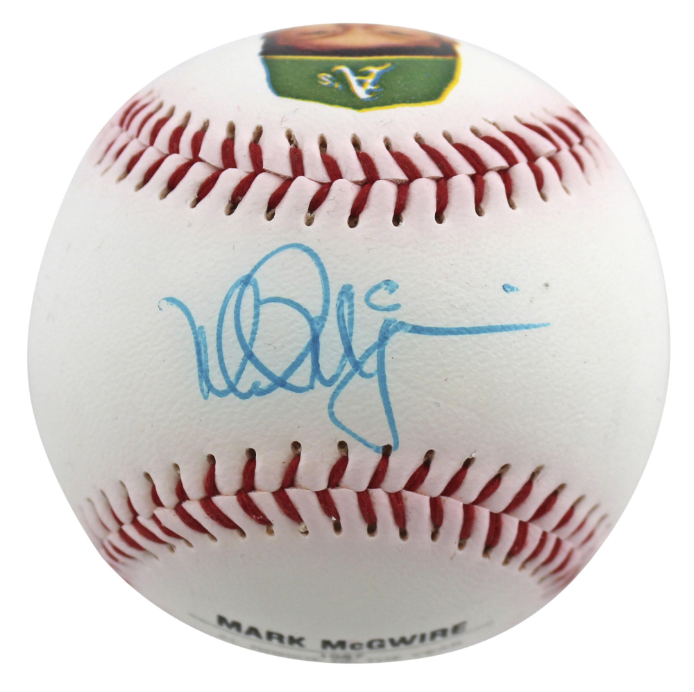 Mark McGwire Signed 1989 All Star Game Fotoball Baseball (Beckett ...