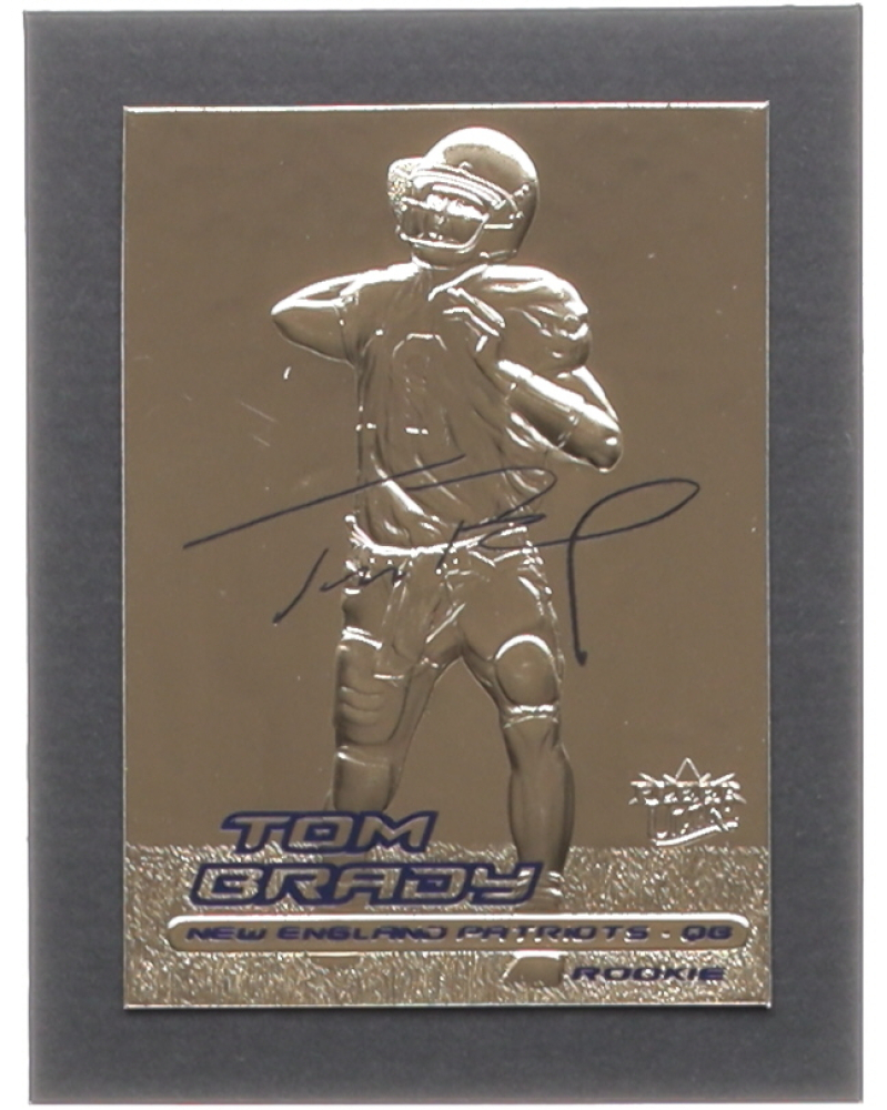 Tom Brady 2000 Fleer Ultra 23KT Gold Blue Metallic Signature Series RC ...