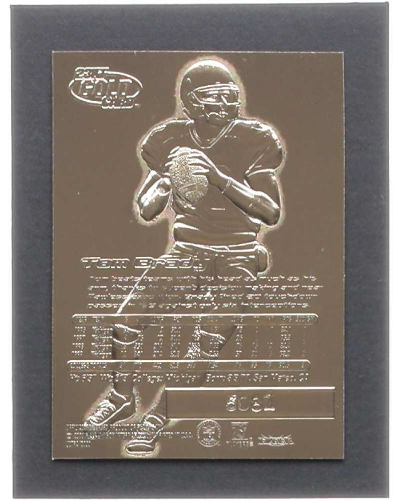 Tom Brady 2000 Fleer Ultra 23KT Gold Blue Metallic Signature Series RC ...