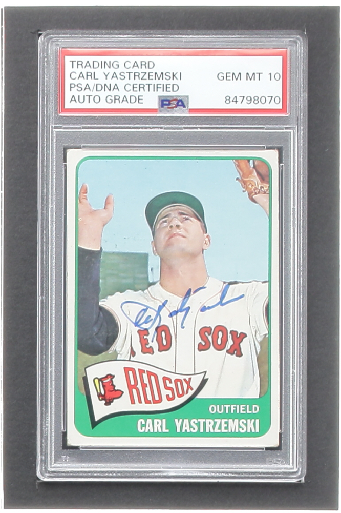 Carl Yastrzemski Signed 1965 Topps 385 Psa Autograph Graded Psa 10