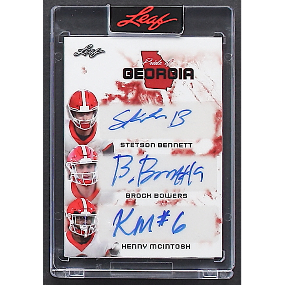 Stetson Bennett / Brock Bowers / Kenny McIntosh 2022 Leaf Pride of ...