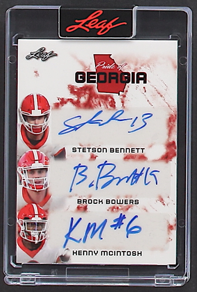 Stetson Bennett / Brock Bowers / Kenny McIntosh 2022 Leaf Pride of ...