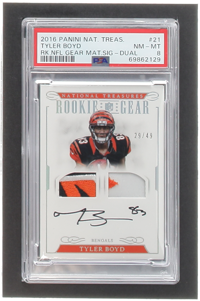 Tyler Boyd 2016 Panini National Treasures Rookie NFL Gear Dual Material ...