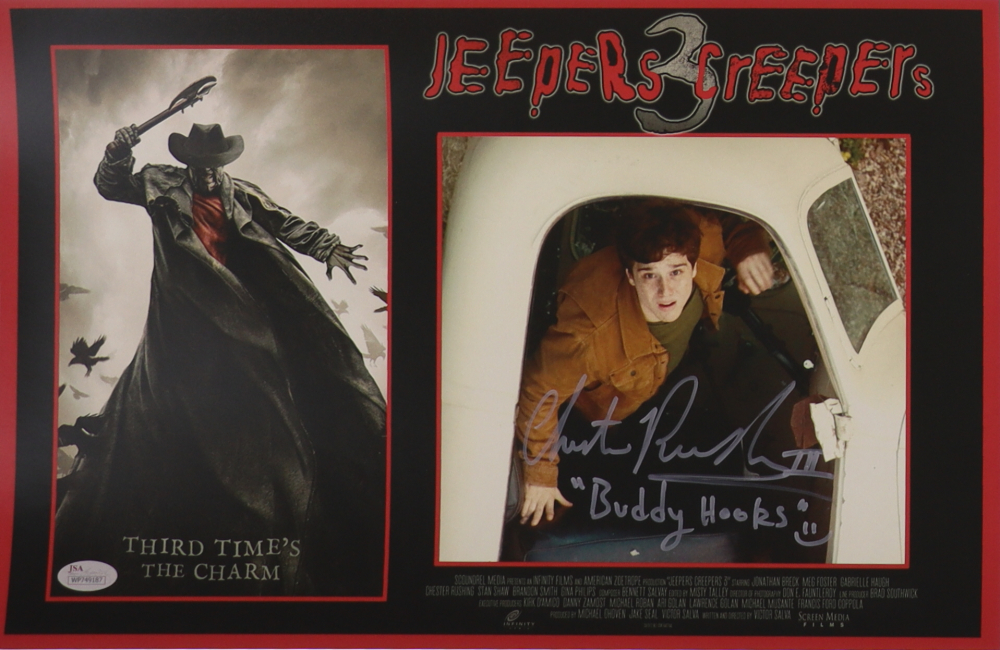 Chester Rushing III Signed "Jeepers Creepers 3" 11x17 Photo Inscribed ...