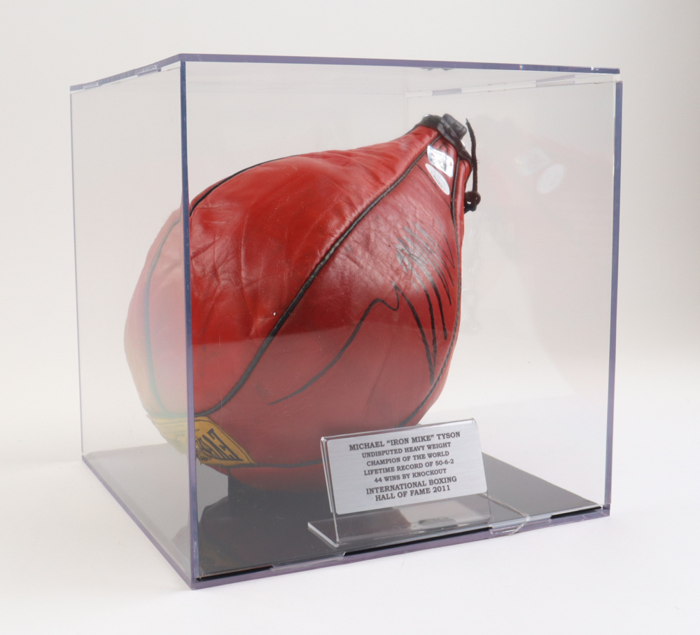 Mike Tyson Signed Everlast Speed Bag with Display Case (JSA & Tyson ...