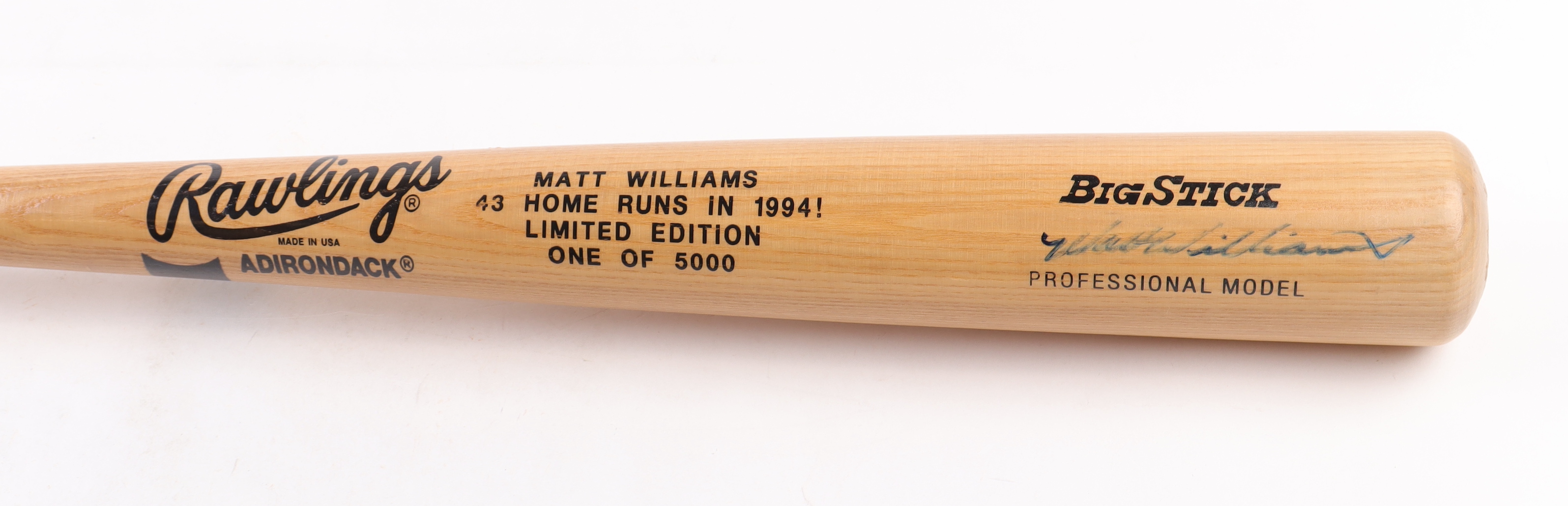 Matt Williams Signed Rawlings Big Stick Adirondack Pro Model Baseball ...