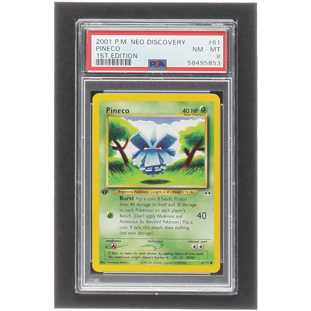 Pineco Pokemon 2001 Neo Discovery #61 (PSA 8) | Pristine Auction